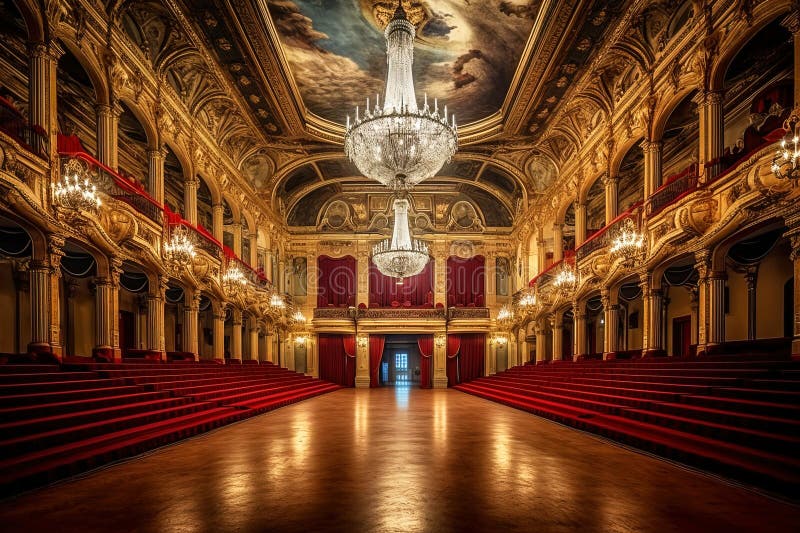 Interior of the Opera Hall, Classical Architecture of Entertainment ...