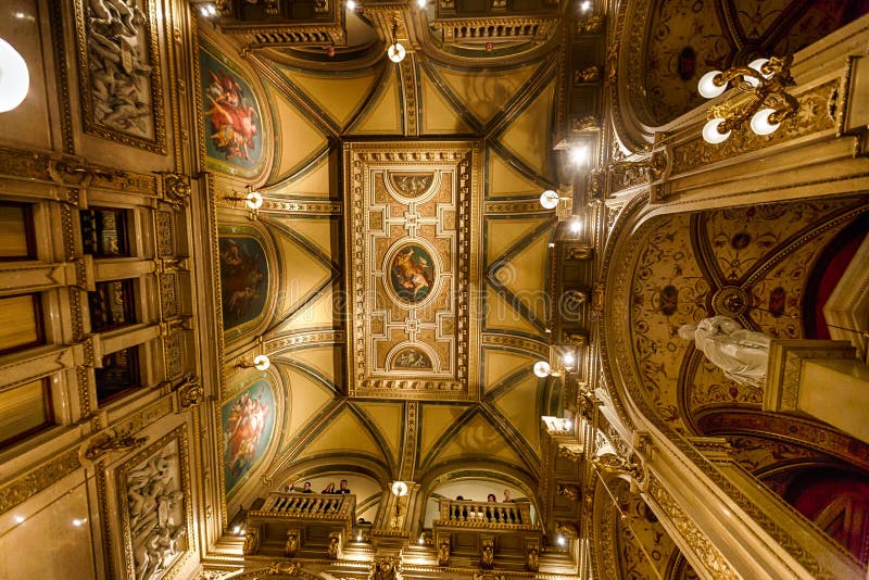 Interior of Opera State House, Vienna Stock Image - Image of culture ...