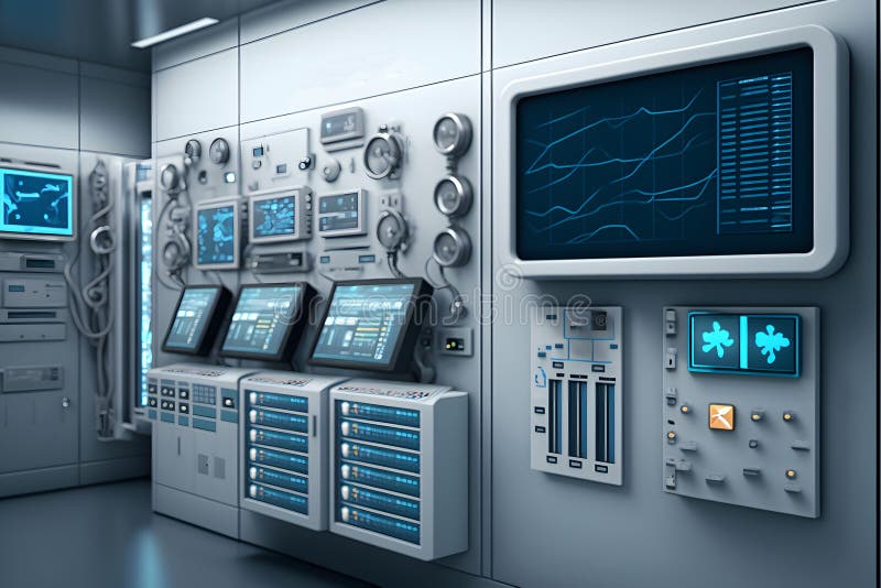 Interior of Operating Room in Modern Clinic with Computer Equipment ...