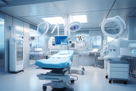 Interior of Operating Room in Modern Hospital. 3d Rendering Stock ...