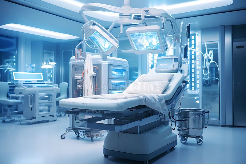 Interior of Operating Room in Modern Hospital. 3d Rendering Stock ...