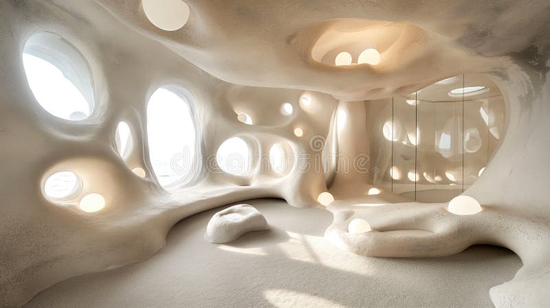 Interior with Organic Shapes Stock Photo - Image of form, effect: 309009488