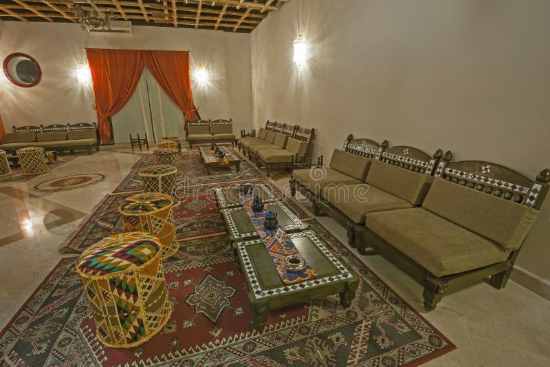 Interior of Ornate Oriental Cafe Bar in the Evening Stock Image - Image ...