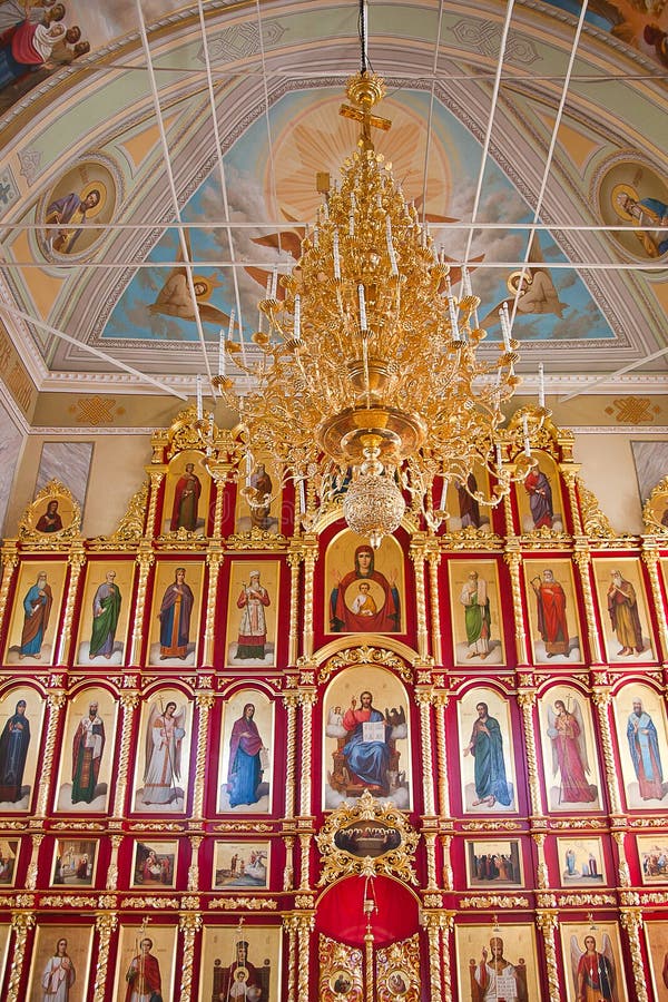 Interior of the Orthodox Temple Stock Image - Image of decorative ...