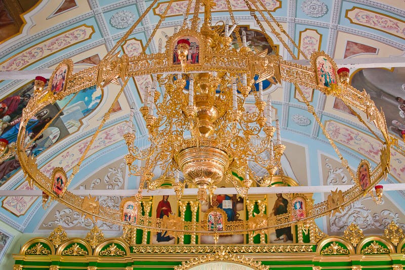 Interior of the Orthodox Temple Stock Image - Image of ceiling, flora ...