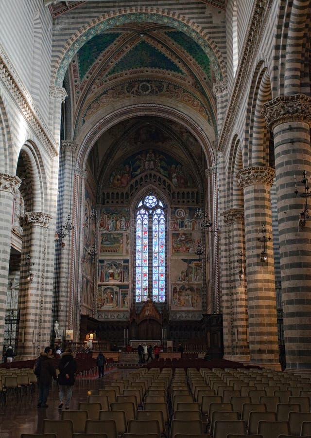 Interior of Orvieto Cathedral, Umbria, Italy Stock Image - Image of ...