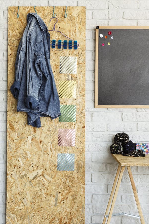 Interior with OSB board stock photo. Image of apartment - 92721022