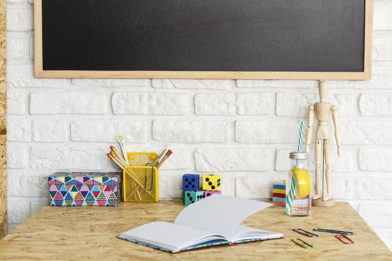 Interior with OSB desk stock photo. Image of creative - 92720928