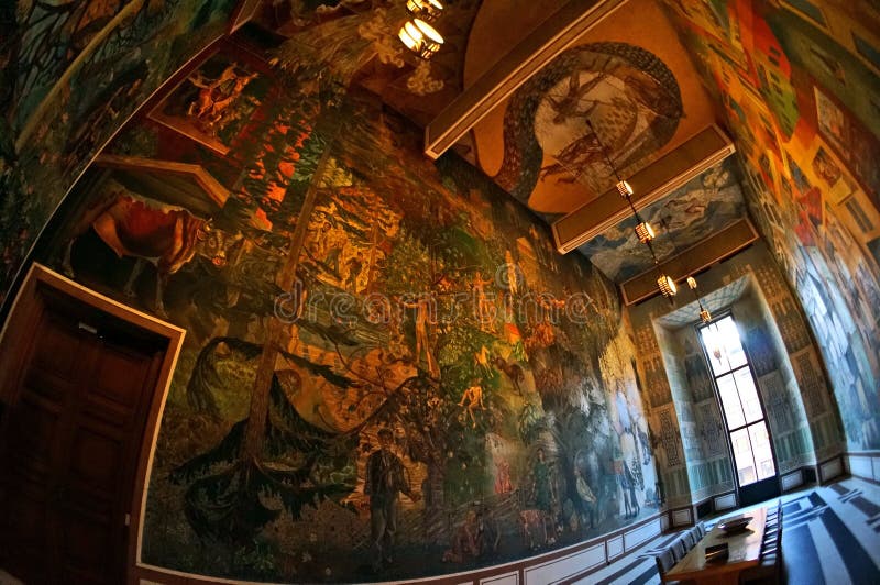 Interior of the Oslo City Hall. Norway Editorial Photo - Image of ...