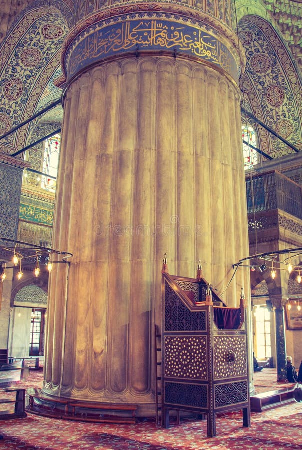 Interior of Mosque with a Huge Pillars and Arches Editorial Stock Photo ...