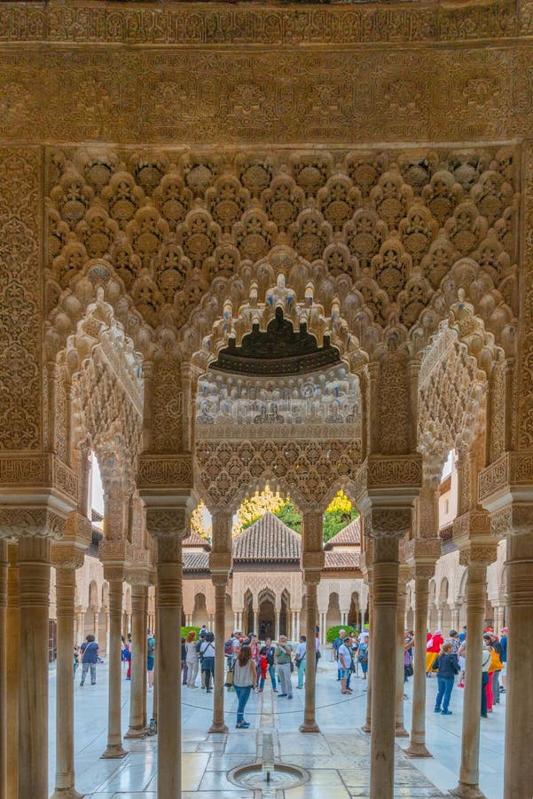 Interior Of Alhambra Palace, Granada, Spain Stock Image - Image of ...