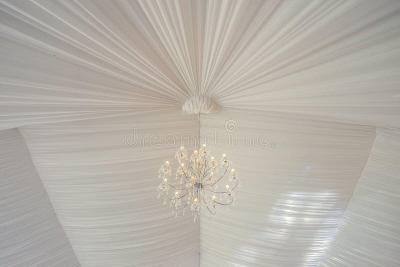 Interior with Panels on Wall. Vintage Metal Cap Lamp Hanging Stock ...