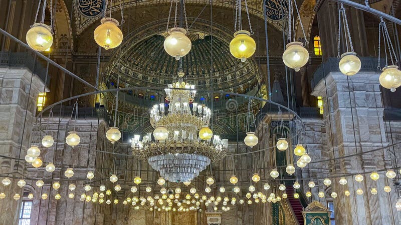 Interior Panoramic View of the Muhammad Ali Albaster Mosque Roof in ...