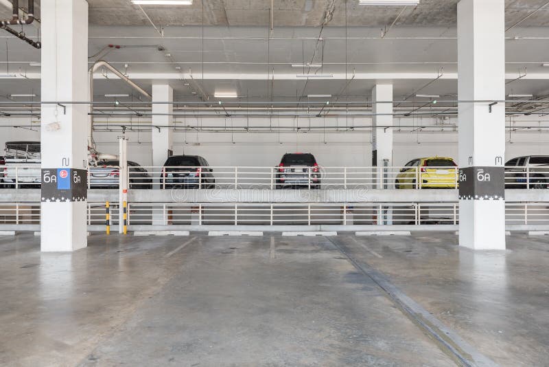 Interior of Parking Garage with Car and Vacant Parking Lot Stock Image ...