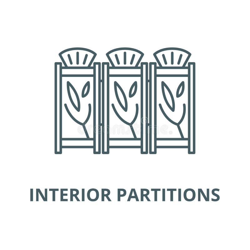 Interior Partitions Vector Line Icon, Linear Concept, Outline Sign ...