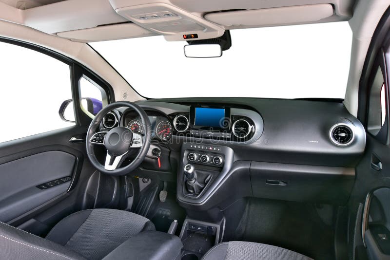 Dashboard of a Modern Passenger Van Stock Photo - Image of leather ...