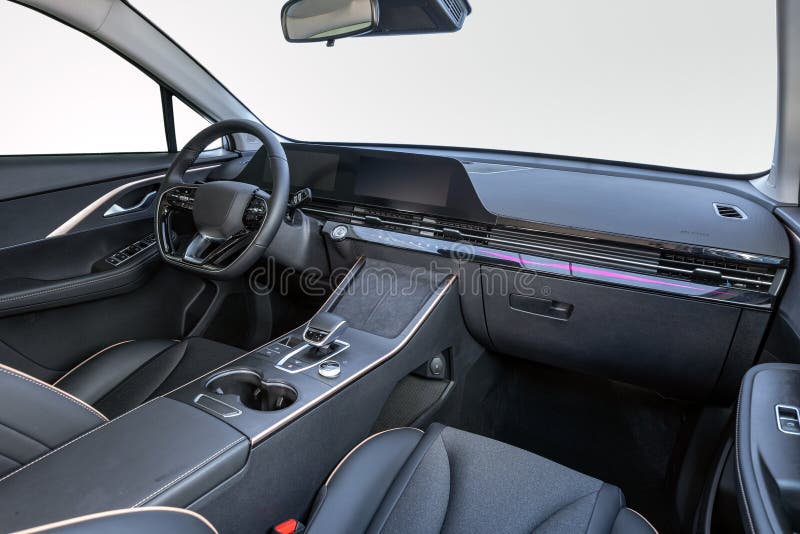 Interior of a Passenger Car with a Dashboard Stock Photo - Image of ...
