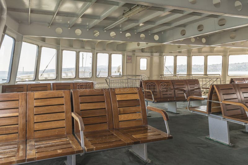 Interior Passenger Ship with Seating Stock Image - Image of colored ...