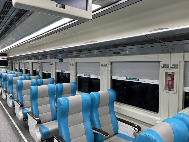 Interior of a Passenger Train Car Featuring Rows of Seats Stock Image ...