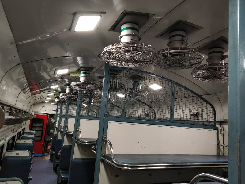 Interior in Passenger Train of Indian Railways Stock Image - Image of ...
