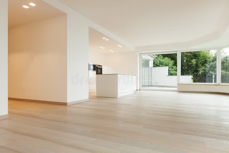 Interior, Penthouse Totally Empty Stock Photo - Image of large, space ...