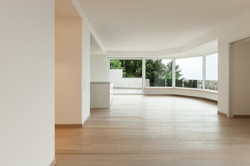 Interior, Penthouse Totally Empty Stock Image - Image of kitchen ...