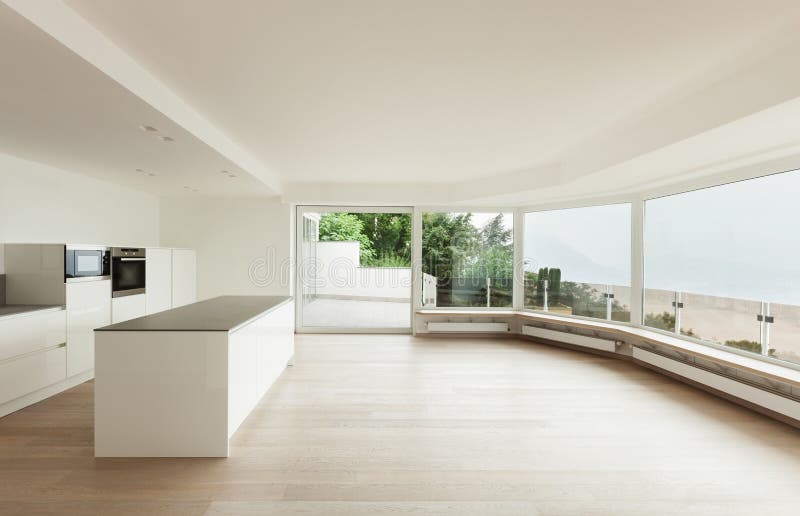 Interior, Penthouse Totally Empty Stock Photo - Image of wide, stylish ...