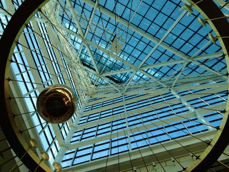 Interior Perspective of Modern Atrium Stock Image - Image of design ...