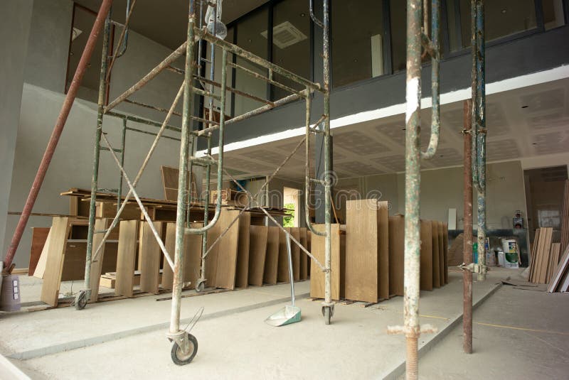 Interior Perspective of Room Under Installation in the House Under ...