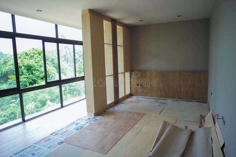 Interior Perspective of Room Under Installation in the House Under ...