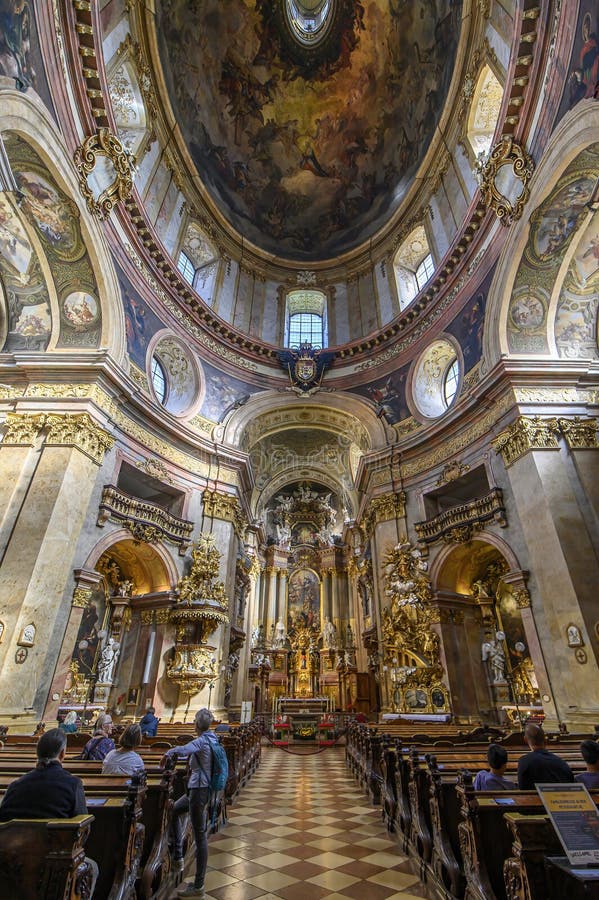 Interior of Peterskirche or St. Peter S Church in Vienna, Austria ...