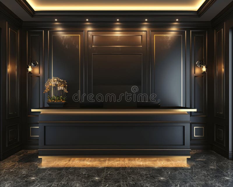 Interior Photo of a Counter in a Building Stock Illustration ...