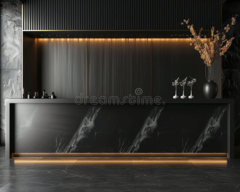 Interior Photo of a Counter in a Building Stock Illustration ...