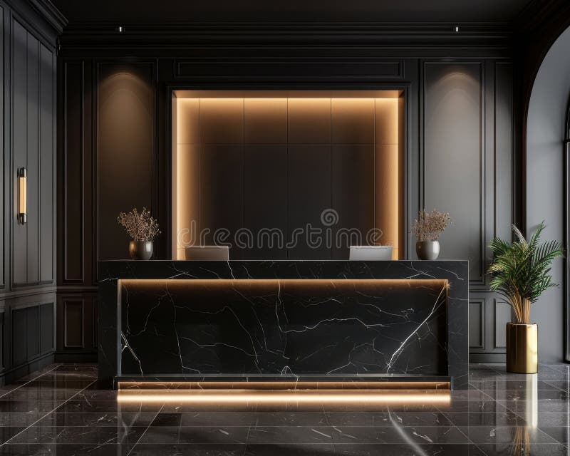 Interior Photo of a Counter in a Building Stock Illustration ...