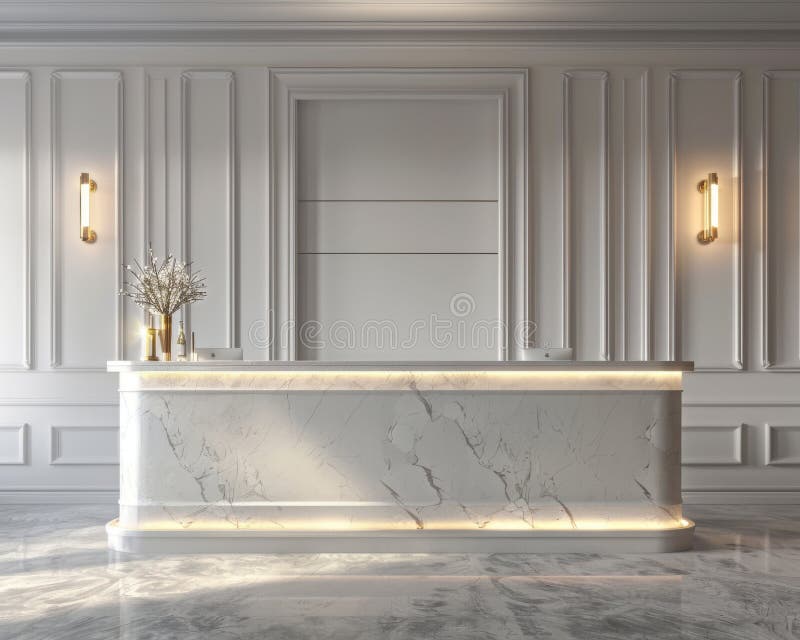 Interior Photo of a Counter in a Building Stock Illustration ...