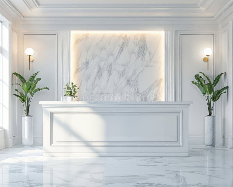 Interior Photo of a Counter in a Building Stock Illustration ...