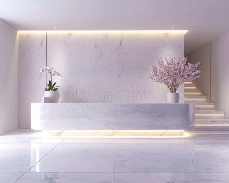 Interior Photo of a Counter in a Building Stock Illustration ...