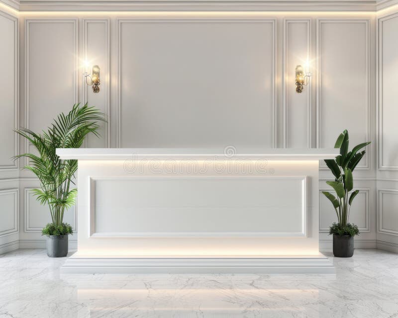 Interior Photo of a Counter in a Building Stock Illustration ...