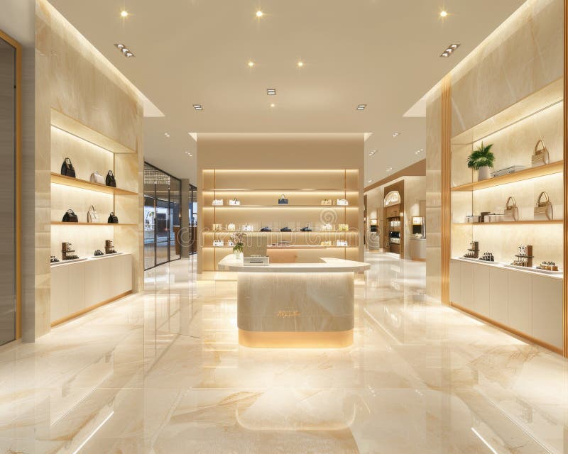 Interior Photo of a Counter in a Building Stock Illustration ...