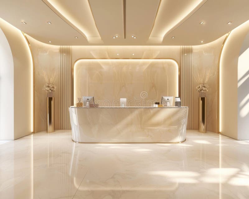 Interior Photo of a Counter in a Building Stock Illustration ...