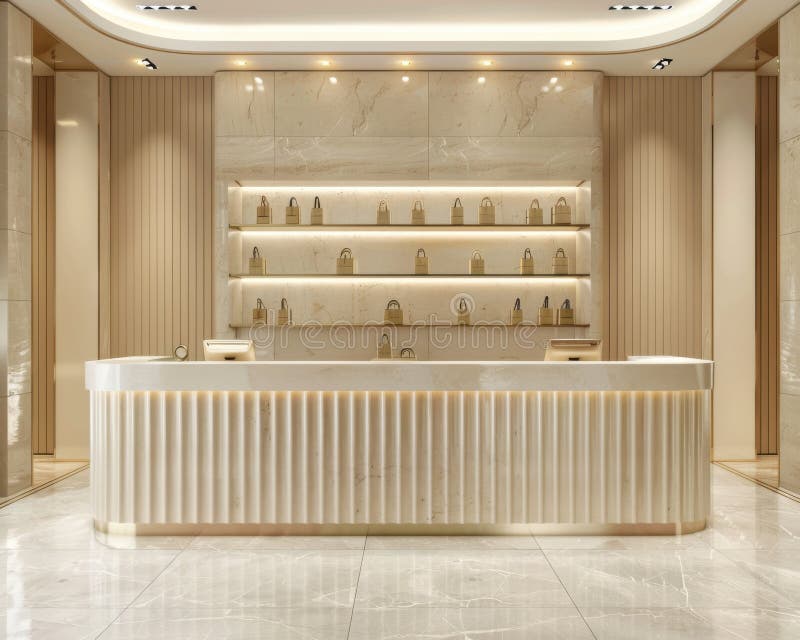 Interior Photo of a Counter in a Building Stock Illustration ...