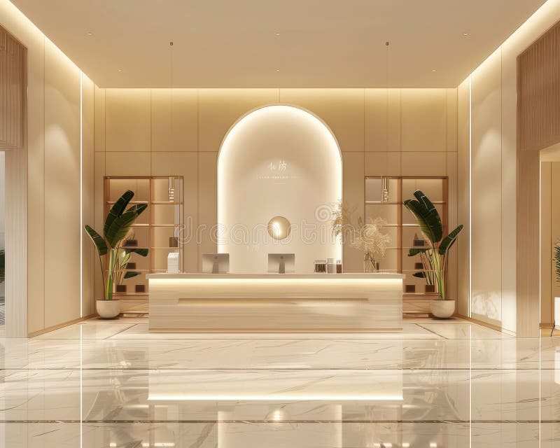 Interior Photo of a Counter in a Building Stock Illustration ...