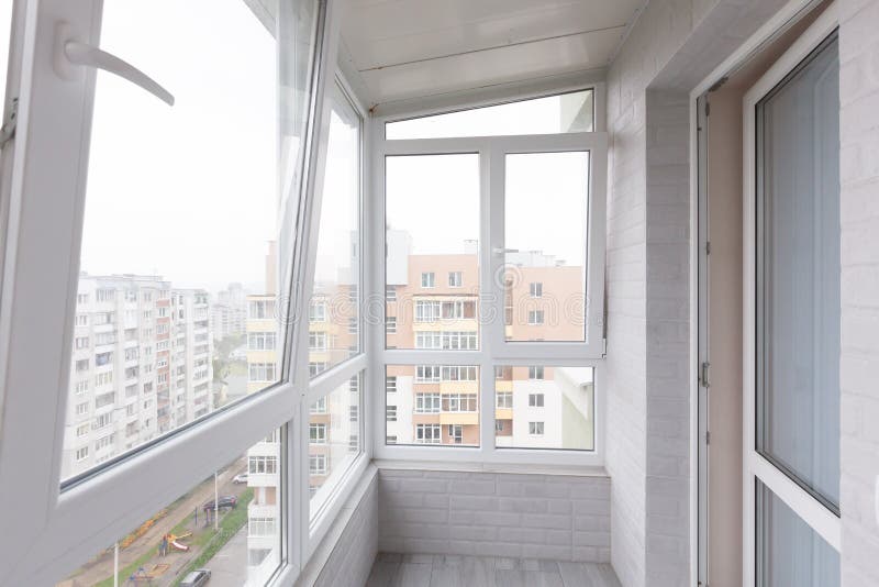 Interior Photo of an Empty Balcony in an Apartment Stock Photo - Image ...