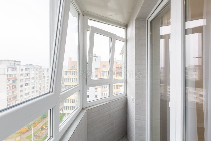 Interior Photo of an Empty Balcony in an Apartment Stock Image - Image ...