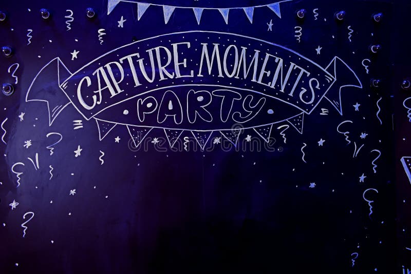 The Interior of the Photo Studio. Capture Moment Party Sign Stock Image ...