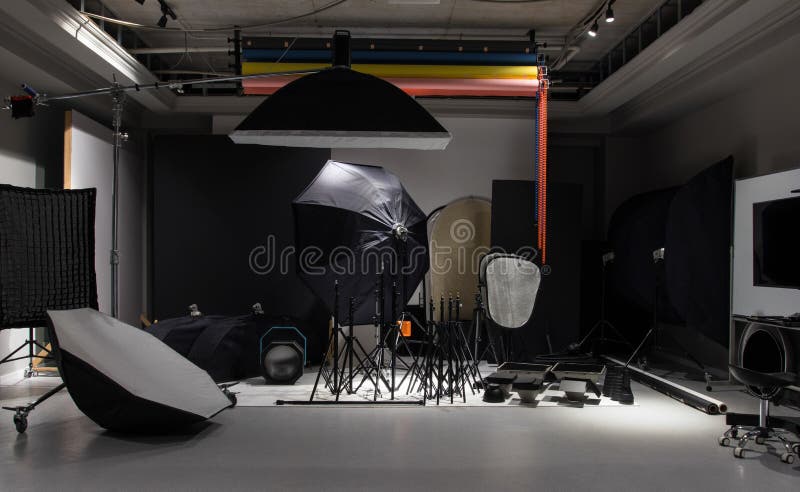 Interior of the Photo Studio Stock Image - Image of session, equipment ...
