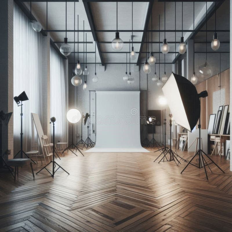 The Interior of a Photography Studio Stock Illustration - Illustration ...