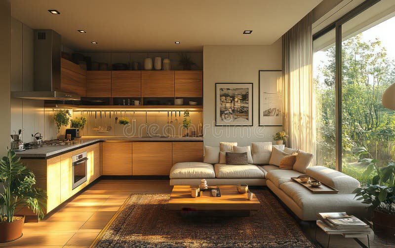 Interior Pictures of the Kitchen Inside the House Stock Illustration ...