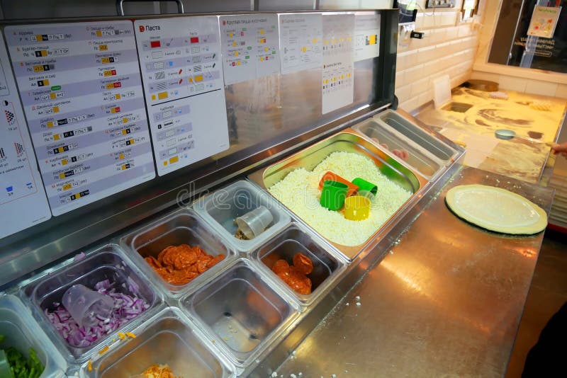 The Interior of the Pizzeria Inside the Kitchen. Pizza Restaurant ...