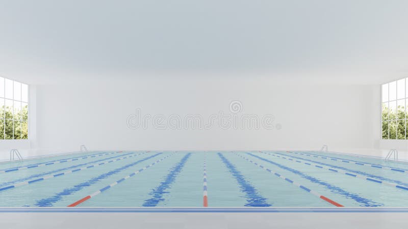 The Interior of the Pool. Indoor Sport Lap Pool Stock Photo - Image of ...
